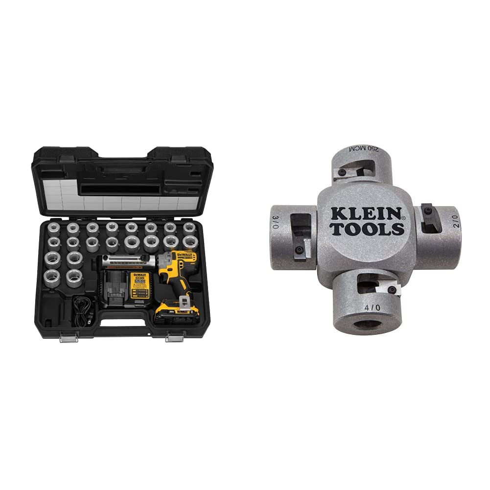 DEWALT 20V MAX XR Cable Stripper, Cordless Kit (DCE151TD1) & Klein ...