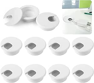 10 Piezas Pasacables Escritorio Blanco, 50mm Pasacables Mesa Oficina ...
