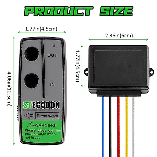 Snapklik.com : STEGODON Wireless Winch Remote Control Kit 12V Handset ...