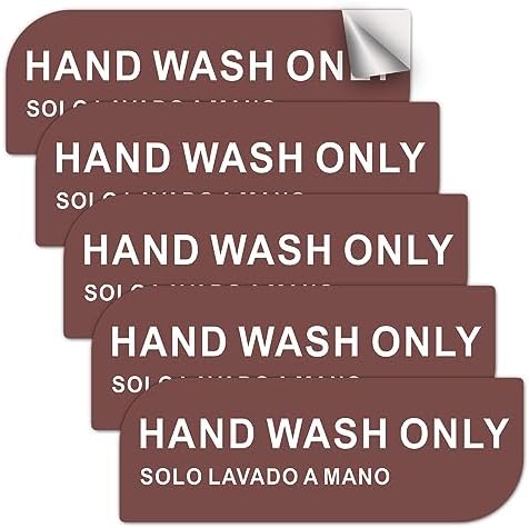 Amazon.com: Hand Wash Only Sticker Sign,5 Pack Designer Hand Wash ...
