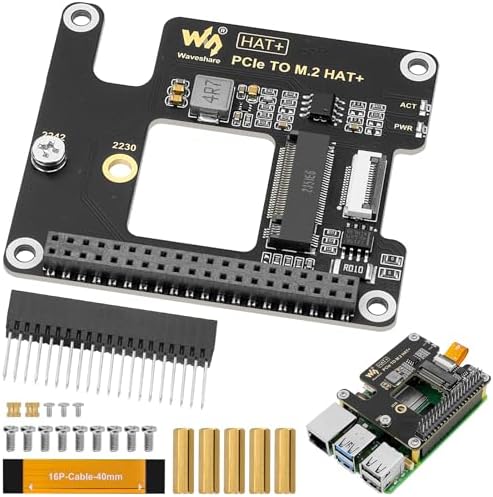 Amazon.com: Waveshare PCIe to M.2 Adapter for Raspberry Pi 5, Supports ...