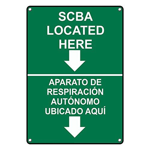 Amazon.com: Weatherproof Plastic Vertical SCBA Located Here with Symbol ...