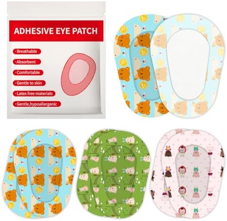 Amazon.com: Kids Eye Patches 120PCS Cartoon Bear Design Blue Eye Pads ...