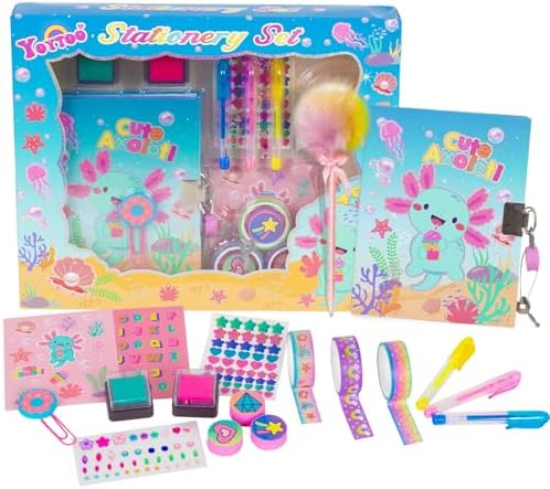 Amazon.com: YOYTOO Axolotl Diary for Girls with Lock, Axolotl ...