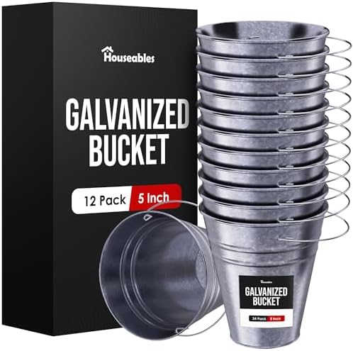 Amazon.com: SINJEUN 40 Pack 4.5 x 5 Inch Galvanized Metal Buckets ...