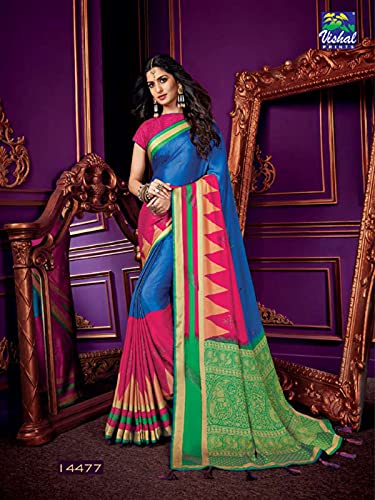 Buy Vishal Prints Satin with blouse piece Women's Saree (Vishal Saree ...