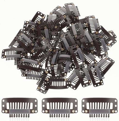 Amazon.com : 50Pcs Wig Clips Snap for Hair, 9-Teeth Hair Extension ...