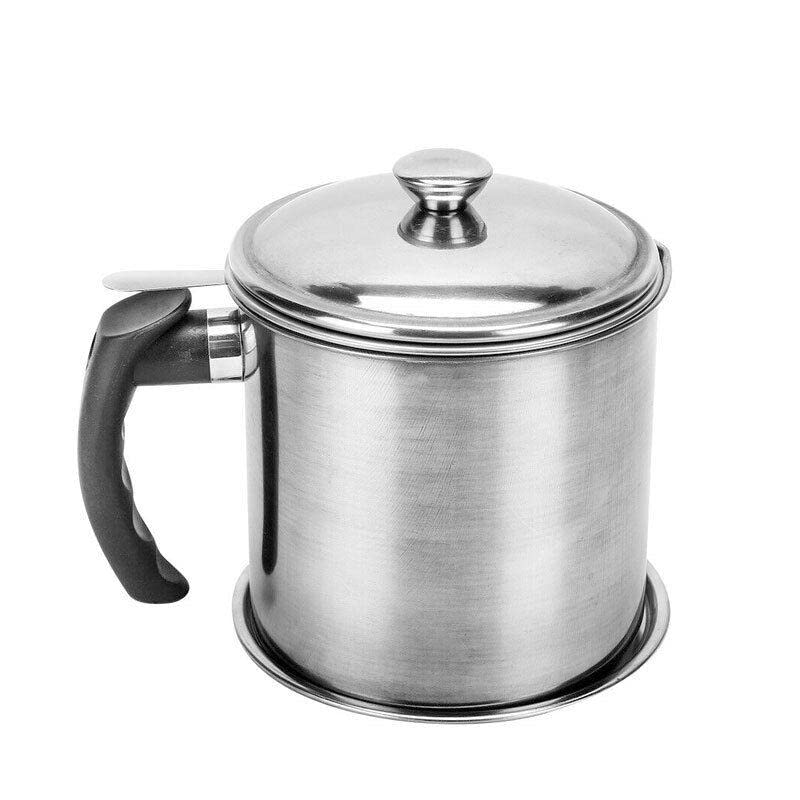 AIMALL 1.8L Stainless Steel Oil Strainer Pot with Fine Mesh Filter ...