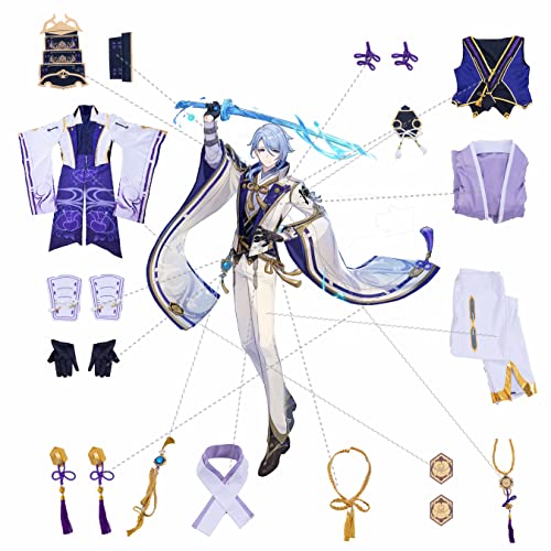CR ROLECOS Genshin Impact Ayato Cosplay Genshin Outfit Kamisato Ayato ...