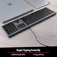 Amazon.com: Macally Ultra Slim USB Wired Computer Keyboard - Works as a ...