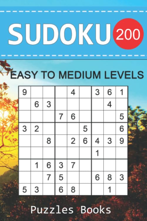 200 Sudoku Puzzles Books Easy To Medium Levels: Brain Games For Adults ...