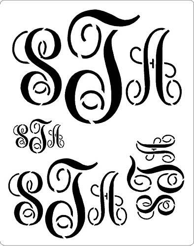 Designer Stencils Customized Monogram Stencil Set - 4 Sizes on One 10 ...