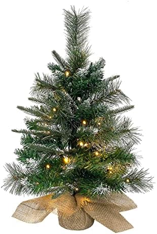 Amazon.com: MorTime 24 Inch Mini Artificial Christmas Tree with 50 LED ...