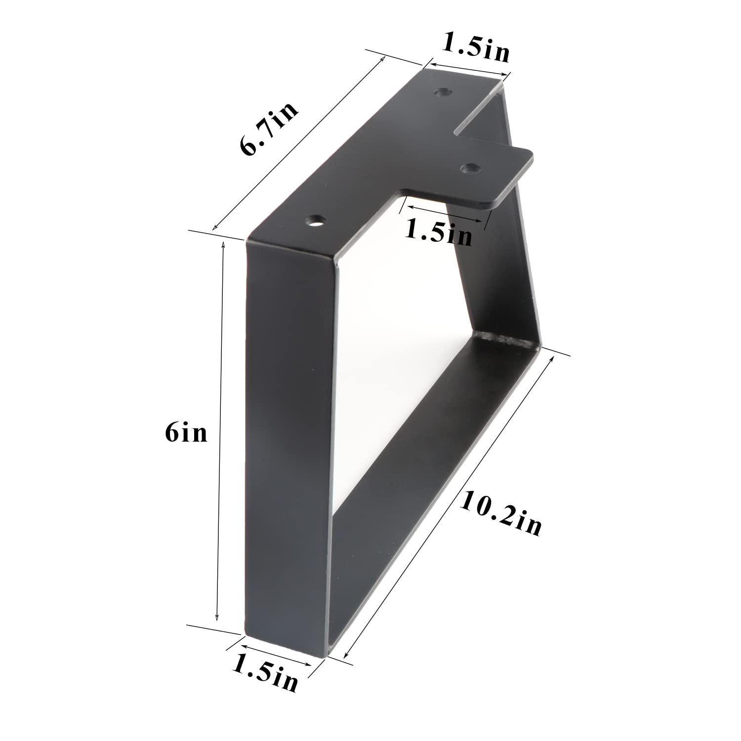 ALXEH 6 Inch Trapezoid Table Legs Black, DIY Furniture Metal Legs for ...