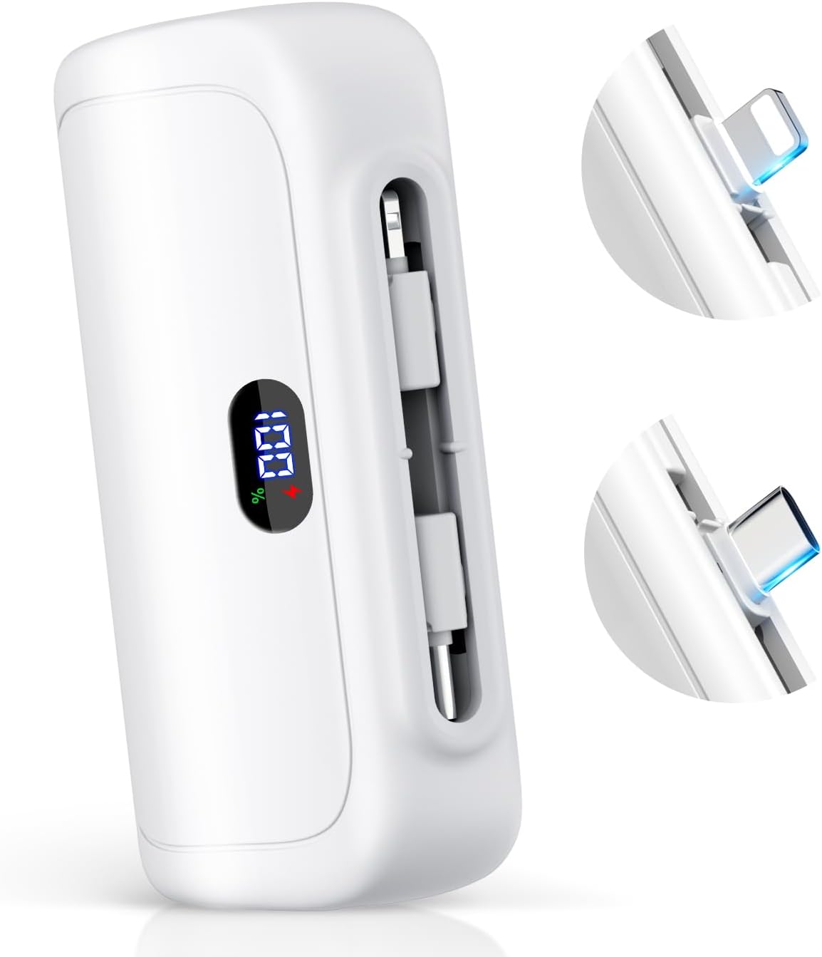 Amazon | Miady モバイルバッテリー 5000mAh 軽量 小型 2.4A急速充電 Lightning&Type-C出力/入力 ...