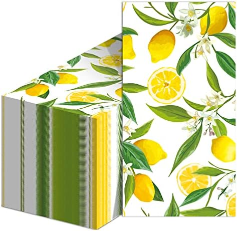 Amazon.com: JarThenaAMCS Summer Guest Paper Napkins Lemon Branches ...
