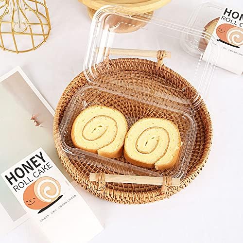 Amazon.com: 50sets Disposable Clear Clamshell Food Cake Containers with Lids, Rectangular Pastry ...