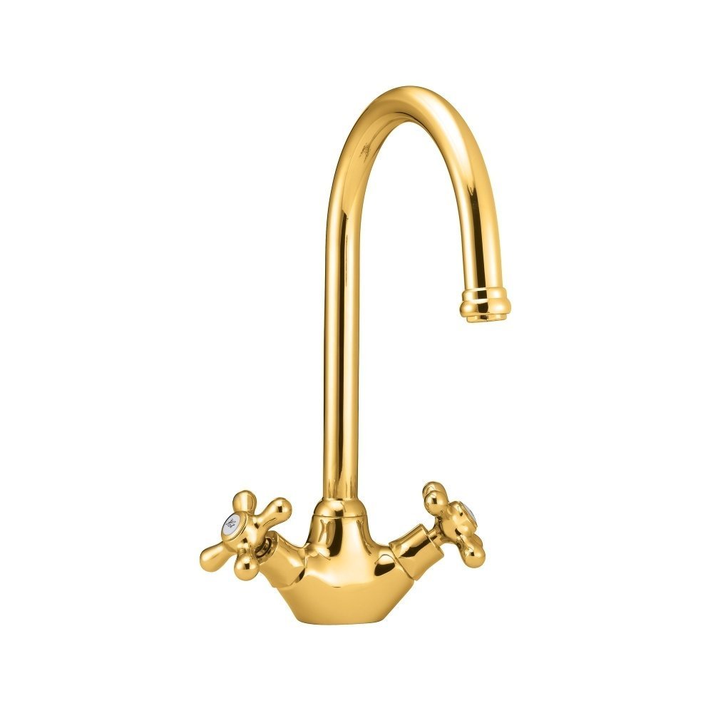 Deva SM057/501 Venetian Mono Kitchen Sink Mixer Tap with Gold Finish ...