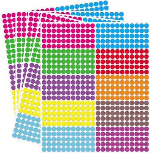Amazon.com : 5940Pcs 1/4 inch Small Colored Dot Stickers Circle Label ...