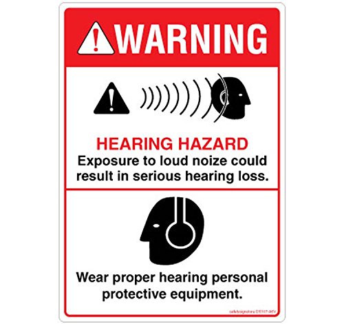 Safety Sign Store, WARNING: Hearing Hazard (set of 5) (DS107-A6V-01 ...