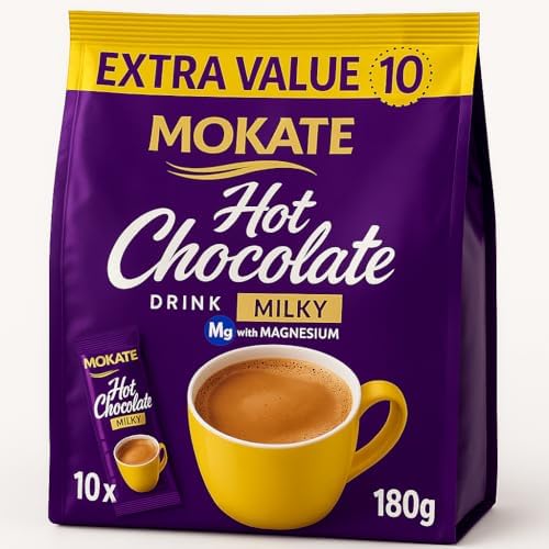 MOKATE Hot Chocolate Drink Milky with Magnesium | Extra Value Pack 180g ...
