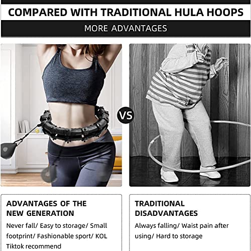 Weighted Smart Hula Ring Hoops, Weighted Hula Hoop With Auto-Spinning ...