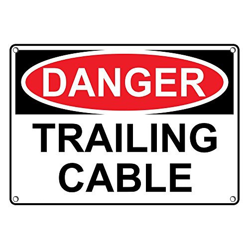 Amazon.com: Weatherproof Plastic OSHA Danger Trailing Cable Sign with ...