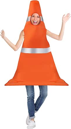 Amazon.com: Traffic Cone Costume Adult - 51in Funny Construction Cone ...
