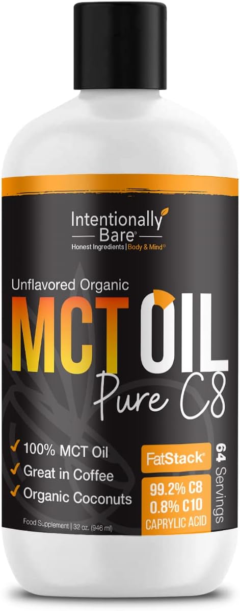 Amazon.com: Intentionally Bare Pure C8 Organic MCT Oil - Keto, Paleo, Vegan - Coffee, Shakes ...