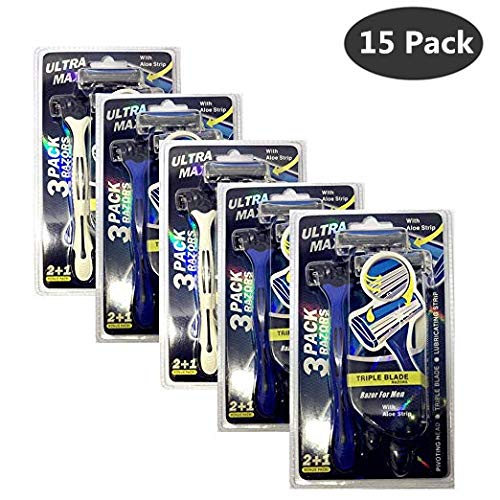 Amazon.com : Ultra Max Men's Disposable Razor For Men's Razors, Triple ...