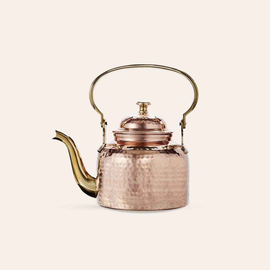 Amazon.com: CopperStudio Hammered Copper Stovetop Kettle- 2000ml/2 qt ...