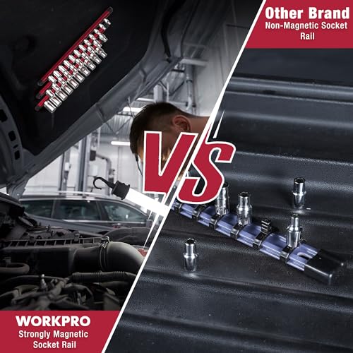 Snapklik.com : WORKPRO Magnetic Socket Organizer, 3/8-Inch Drive ...