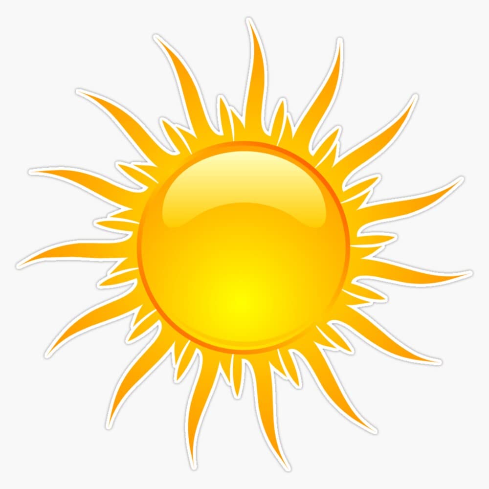 Amazon.com: Sun Bumper Sticker Decal 5" : Automotive