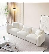 Amazon.com: JURMALYN Curved Sofa Couch for Living Room, Round Cream ...