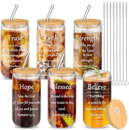 Amazon.com | Skylety 10 Pcs Boho Christian Cups for Women 16oz Bible ...