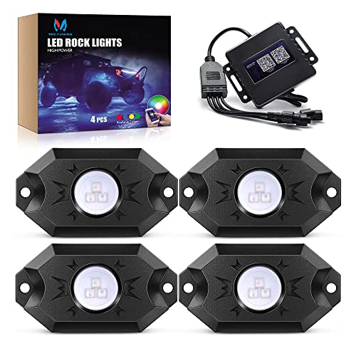 MICTUNING RGB LED Rock Lights with Upgraded APP Bluetooth Controller ...