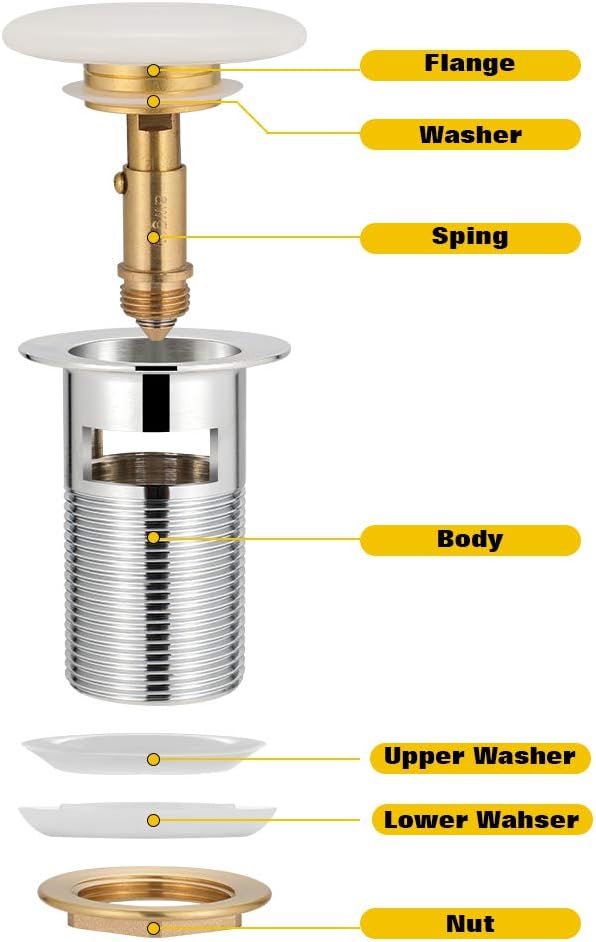 Synlyn Universal Drain Fitting with Overflow Basin Drain Valve G1¼ Inch ...