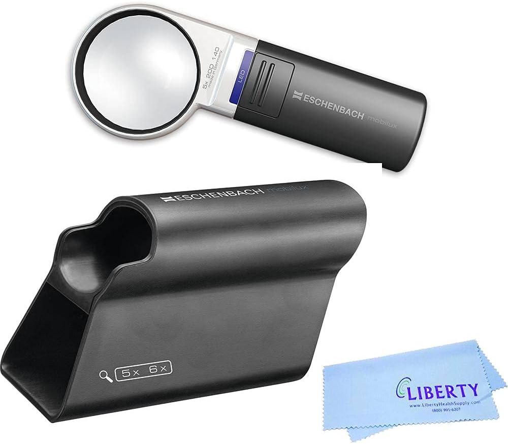 Amazon.com: Eschenbach Mobilux LED Handheld Magnifier with Mobase Stand ...