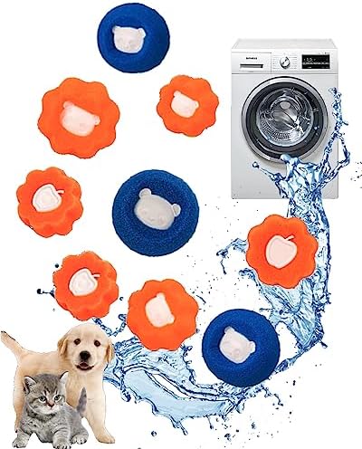 12 PCS Pet Hair Remover Washing Machine, Laundry Balls Shaped Pet Hair ...