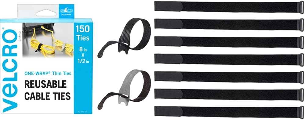 Amazon.com: VELCRO Brand 150pk Cable Ties Value Pack | Replace Zip Ties ...