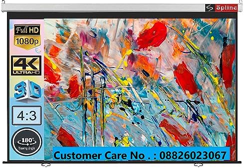 Spline Universal 100 Inch Diagonal 7X5 Feet in 4:3 Ratio Format No ...