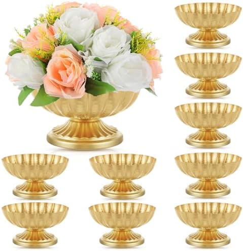Amazon.com: Ninehaoou 10 Pcs Metal Compote Bowl for Centerpiece Flower ...