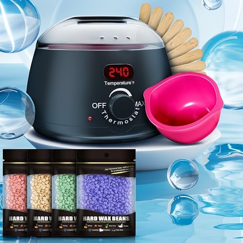 Amazon.com : Premium Waxing Kit with 4 Pack Hard Wax Beads, 20 Sticks ...