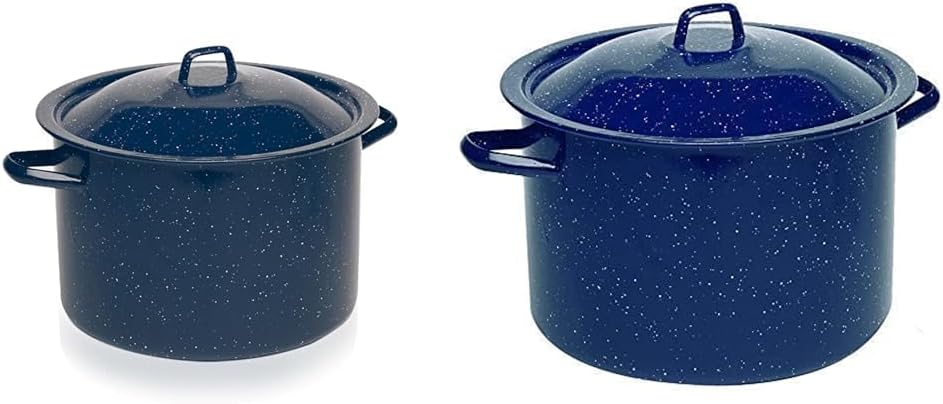Amazon.com | IMUSA USA Blue 6-Quart Speckled Enamel Stock Pot with Lid ...