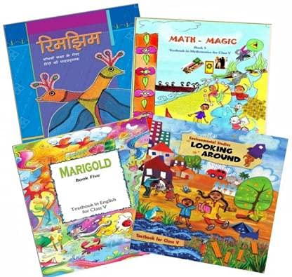 NCERT CLASS 5 SET OF 4 BOOK (RIMJHIM,MARIGOLD,MATH MAGIC, LOOKING ...