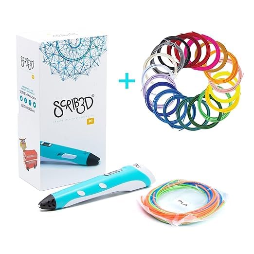 Amazon.com: SCRIB3D P1 3D Printing Pen with 3 Starter Colors and PLA ...