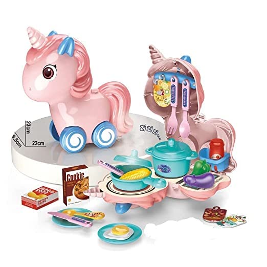 Buy Shivaaro Unicorn Kitchen Play Set with Cooking Playing Utensils for ...