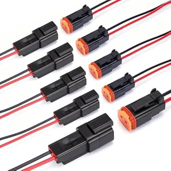 Amazon.com: WOODGUILIN 2 Pin DT Connector Waterproof 2 Wire Connector ...