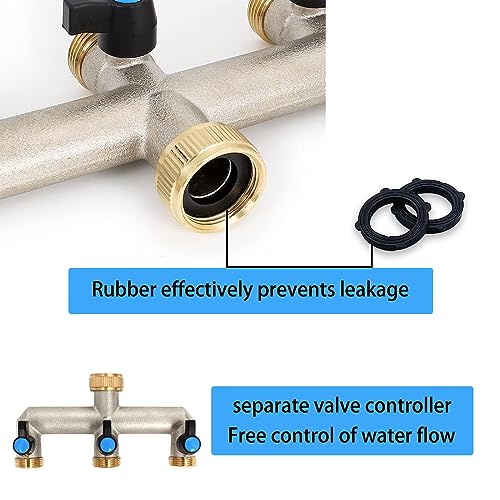 Brass Garden Tap Splitter 3 Way Hose Manifold,Multi Tap Connector ...