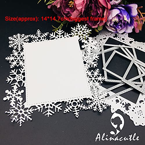 Snapklik.com : Alinacutle 6/PK-Rectangle,Snowflake Border Nesting Frame ...